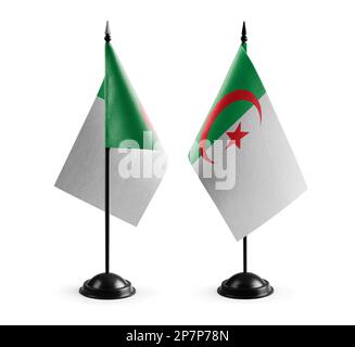 Small national flag of the Algeria on a white background Stock Photo ...