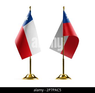 Small national flags of the Chile on a white background Stock Photo - Alamy