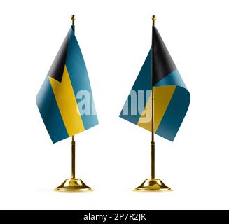 Small national flags of the Bahamas on a white background Stock Photo ...
