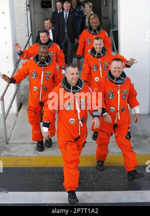 STS-129 crew members, from left, Robert Satcher, Mike Foreman, Randy ...