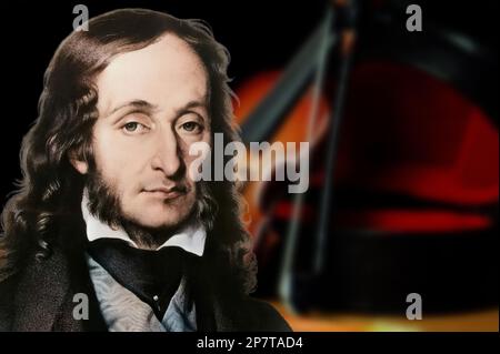 The greatest violinist of all time, Niccolò Paganini, in the background ...