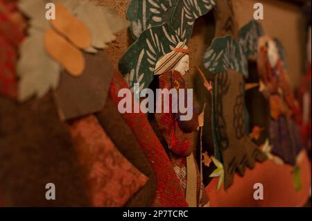Traditional paper art on display for a Hina Matsuri Stock Photo - Alamy