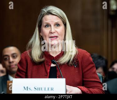 AFL-CIO President Liz Shuler takes part in an event on protecting ...