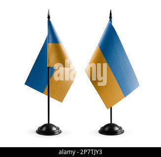 Small national flags of the Ukraine on a white background Stock Photo ...