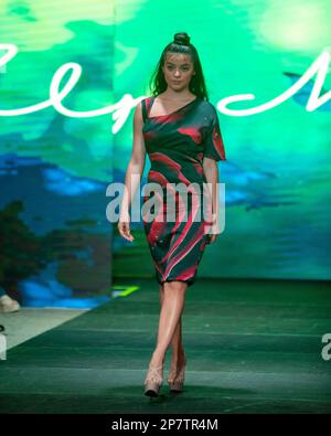 A model walks the runway for Designer Lily Marotto Fashion Show during ...