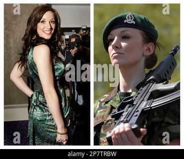 Miss England, Lance Corporal Katrina Hodge (front centre), at a photo ...