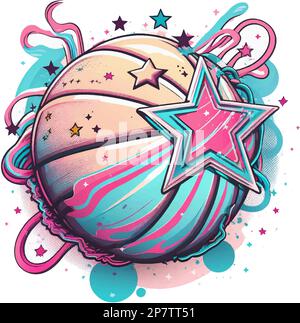 Basketball logo design for women or girls team. Vector illustration ...