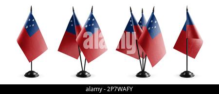 Small national flags of the Samoa on a white background Stock Photo - Alamy