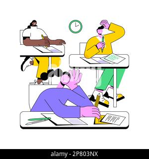 Stressed at the exam isolated cartoon vector illustrations. Stressed ...