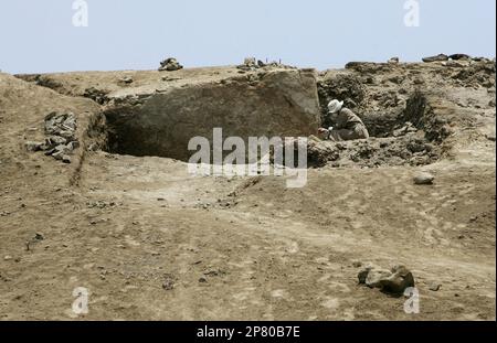 archaeological site of the Caral civilization in Peru in the Supe ...