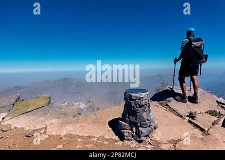 On the summit of Jebel Shams (2997 meters), highest peak in Oman Stock ...