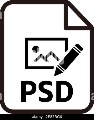 psd file type flat icon, graphic resource template, vector illustration ...