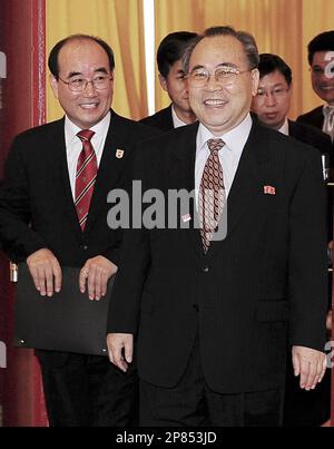 Kim Young-chol, chief delegate and secretary general of the South ...