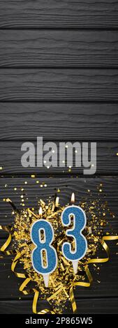 Number 83 candle - Birthday card design in orange background Stock ...