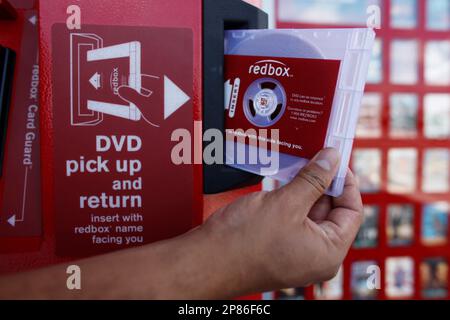 A Redbox dvd movie rental vending machine kiosk Stock Photo - Alamy