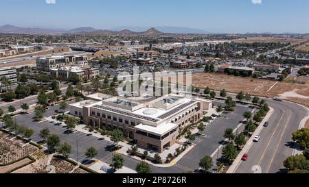 Menifee, California, USA - June 6, 2022: Afternoon light shines on the ...