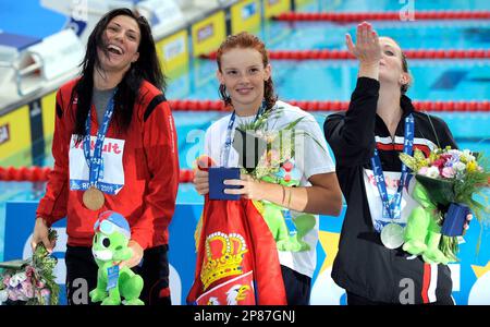 Austria's silver medalist Mirna Jukic poses with her medal after the ...