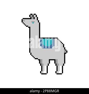 vector pixel art alpaca isolated cartoon Stock Vector Image & Art - Alamy