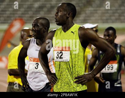 Jamaican sprint champion Usain Bolt visits the new Puma Outlet Store in ...