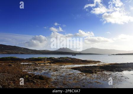 The estuary at low tide at Ballycrovane on the Wild Atlantic Way ...