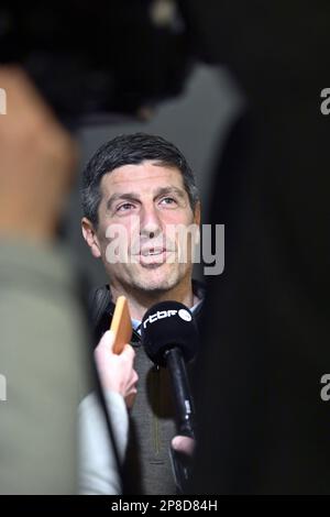 Victim of the attacks, former basket player Sebastien Bellin talks to ...