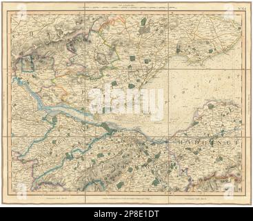 Map of Dunfermline, Fife, Scotland; 19th century; Black and white ...