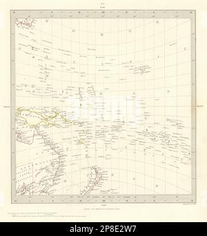 AUSTRALASIA POLYNESIA PACIFIC OCEAN. On Gnomonic Projection. SDUK 1844 ...