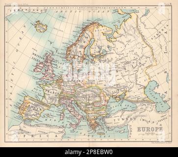 Map of Europe 1898 Stock Photo - Alamy