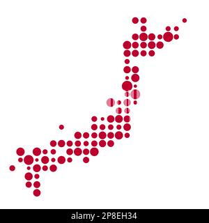 Japan Map Silhouette Pixelated generative pattern illustration Stock ...