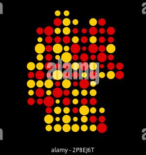 Germany Map Silhouette Pixelated generative pattern illustration Stock ...