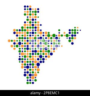 India Map Silhouette Pixelated generative pattern illustration Stock ...