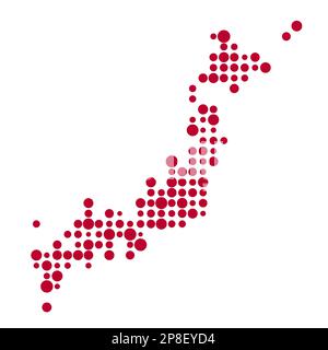 Japan Map Silhouette Pixelated generative pattern illustration Stock ...