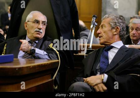 Prosecutors Armando Spataro, left, and Ferdinando Pomarici, center ...