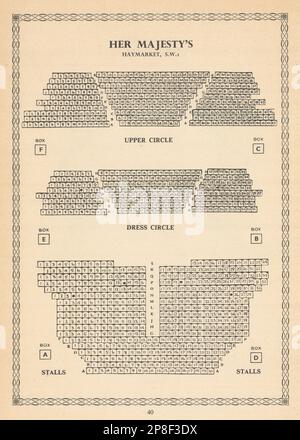 HIS MAJESTY'S THEATRE vintage seating plan. London West End. Her Majesty's 1937 Stock Photo - Alamy
