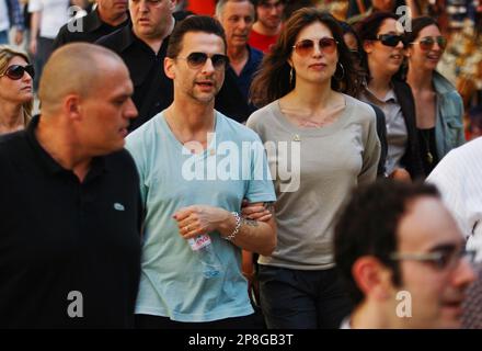 Dave Gahan of Depeche Mode and his wife Jennifer Sklias-Gahan arriving ...