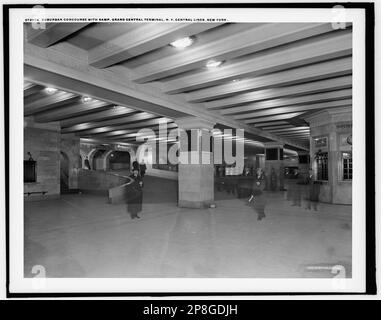 Suburban concourse with ramp, Grand Central Terminal, N.Y. Central ...