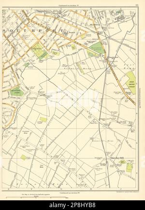LANCASHIRE Southport Blowick High Park Churchtown Marshside Marsh 1935 ...