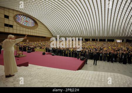 In this photo provided by the Vatican, Pope John XXIII, wearing his ...