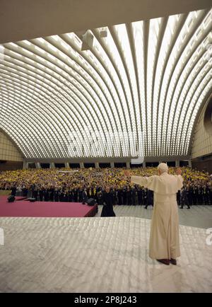 In this photo provided by the Vatican, Pope John XXIII, wearing his ...