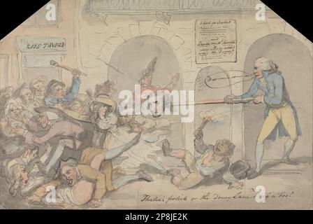 Thomas Rowlandson - Drury Lane. The School for Scandal Stock Photo - Alamy