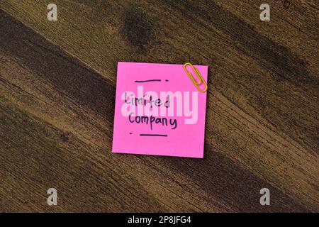 Limited Liability Company on the sticky notes with bokeh background ...