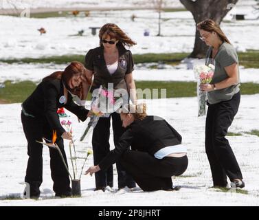 Julia Bernzott, left, niece of Dave Sanders, Mallory Sanders, grand ...