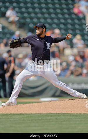 Detroit Tigers starting pitcher Eduardo Rodriguez throws during the ...
