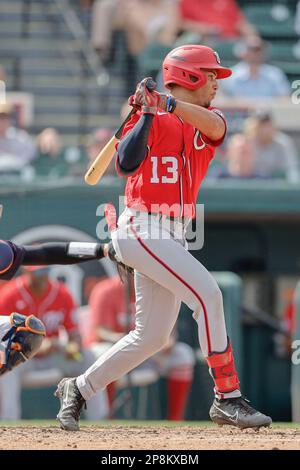 Washington Nationals' Daylen Lile, left, celebrates with teammate Brady ...
