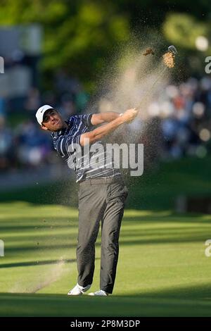 Scottie Scheffler hits from the fairway on the sixth hole during the ...