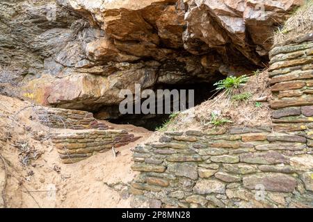 Hanging Rocks Caves near Gullane, East Lothian, Scotland Stock Photo ...