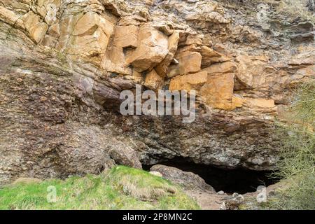 Hanging Rocks Caves near Gullane, East Lothian, Scotland Stock Photo ...