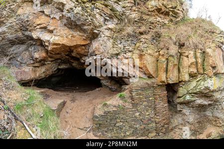 Hanging Rocks Caves near Gullane, East Lothian, Scotland Stock Photo ...
