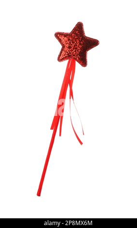 Beautiful red magic wand isolated on white Stock Photo - Alamy