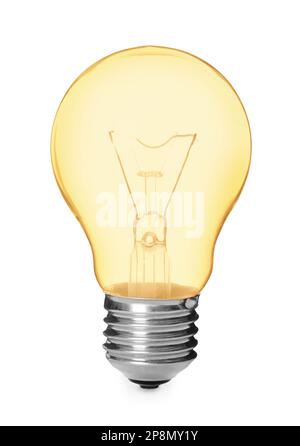 Modern glowing lamp bulb on white background Stock Photo - Alamy